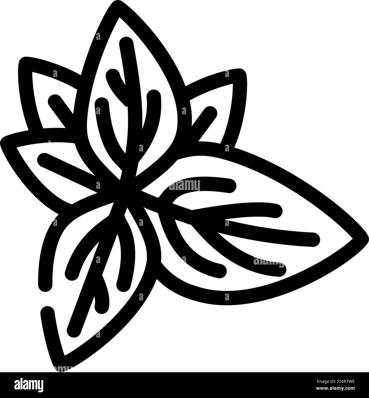 basil leaves line icon vector. basil leaves sign. isolated contour ...