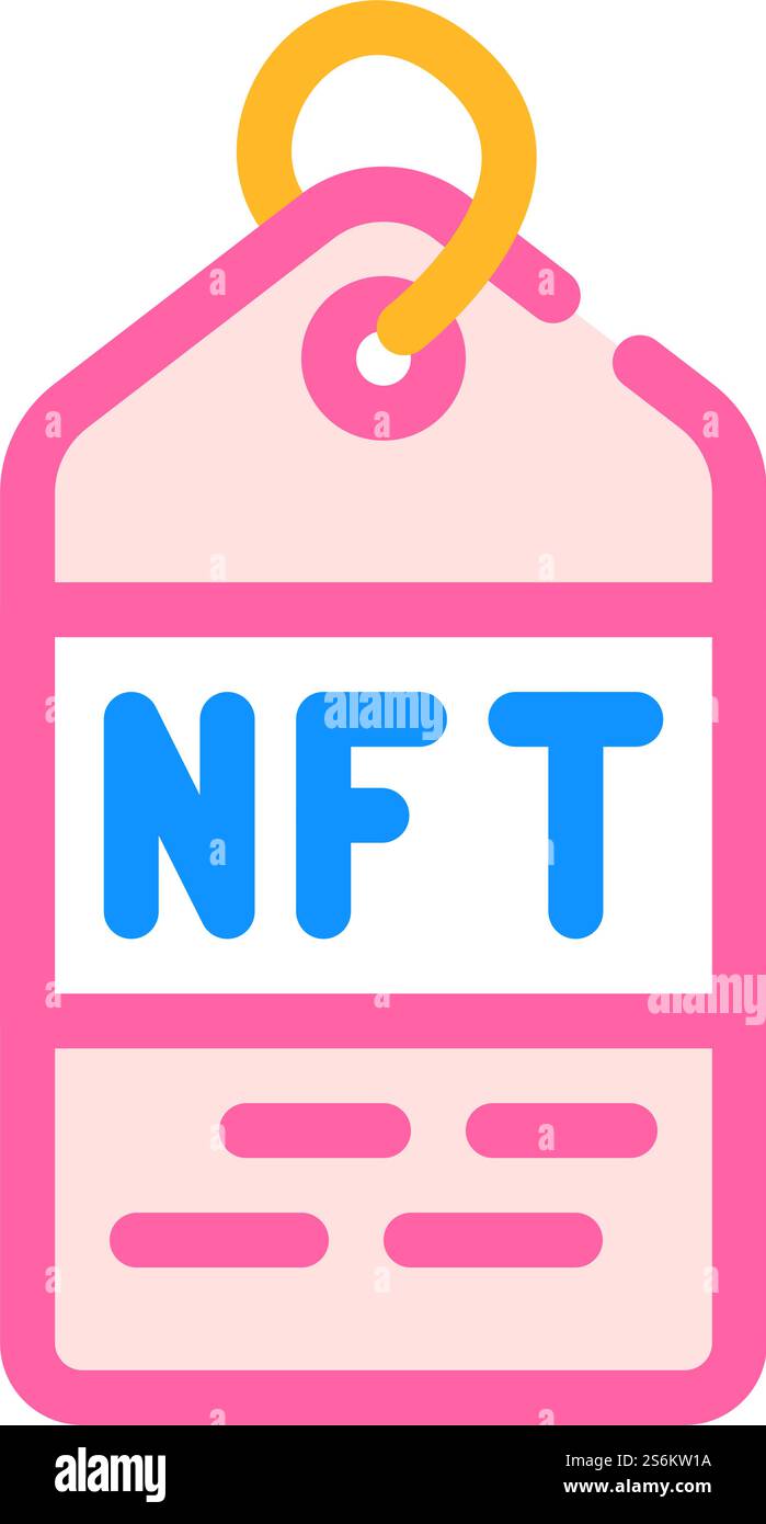nft label color icon vector. nft label sign. isolated symbol ...