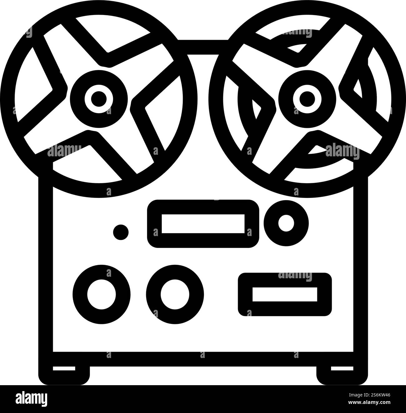 Reel Tape Recorder Icon. Bold outline design with editable stroke width ...
