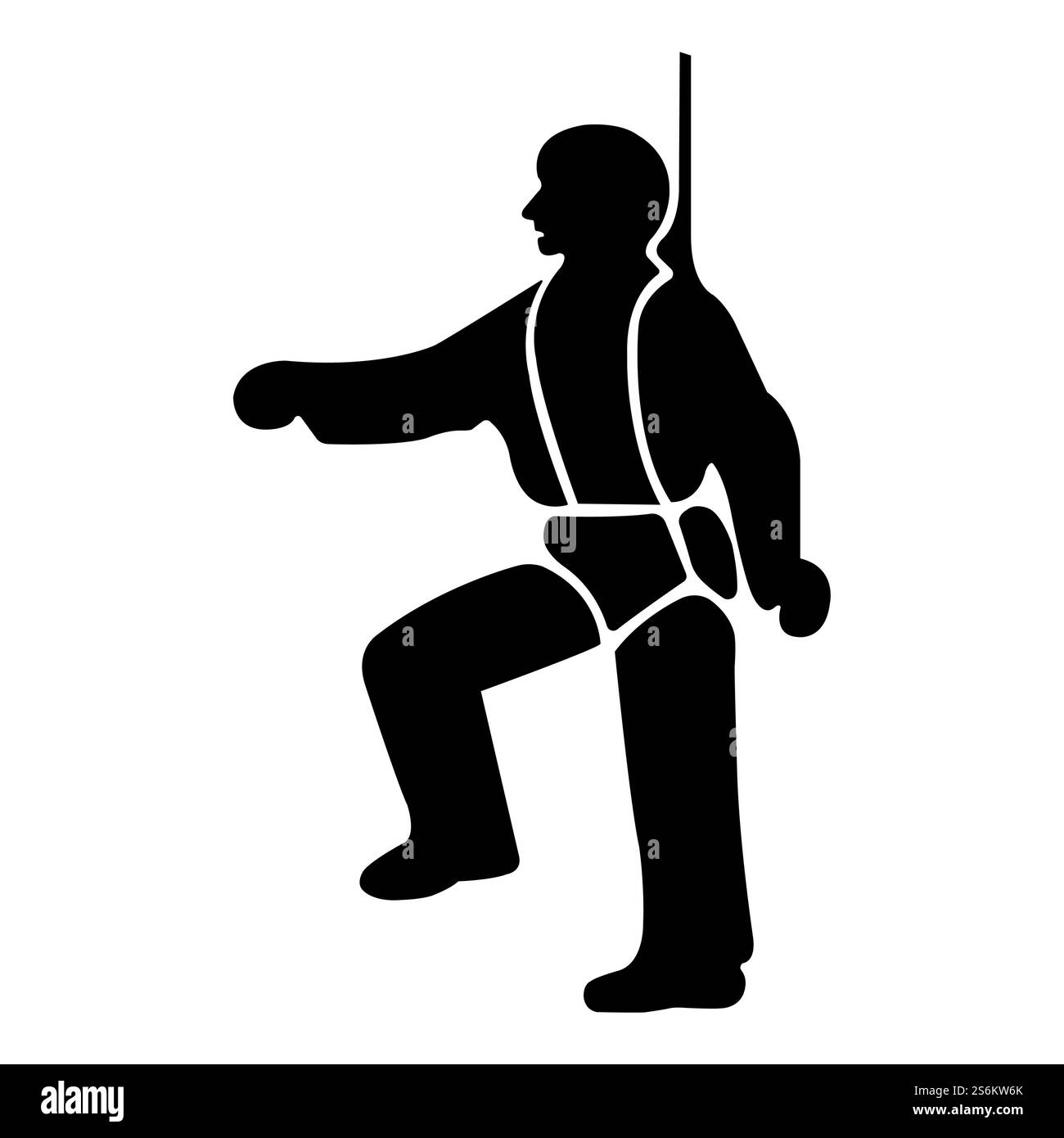 PPE Icon.Safety Harness Must Be Worn Symbols Sign Isolate On White ...