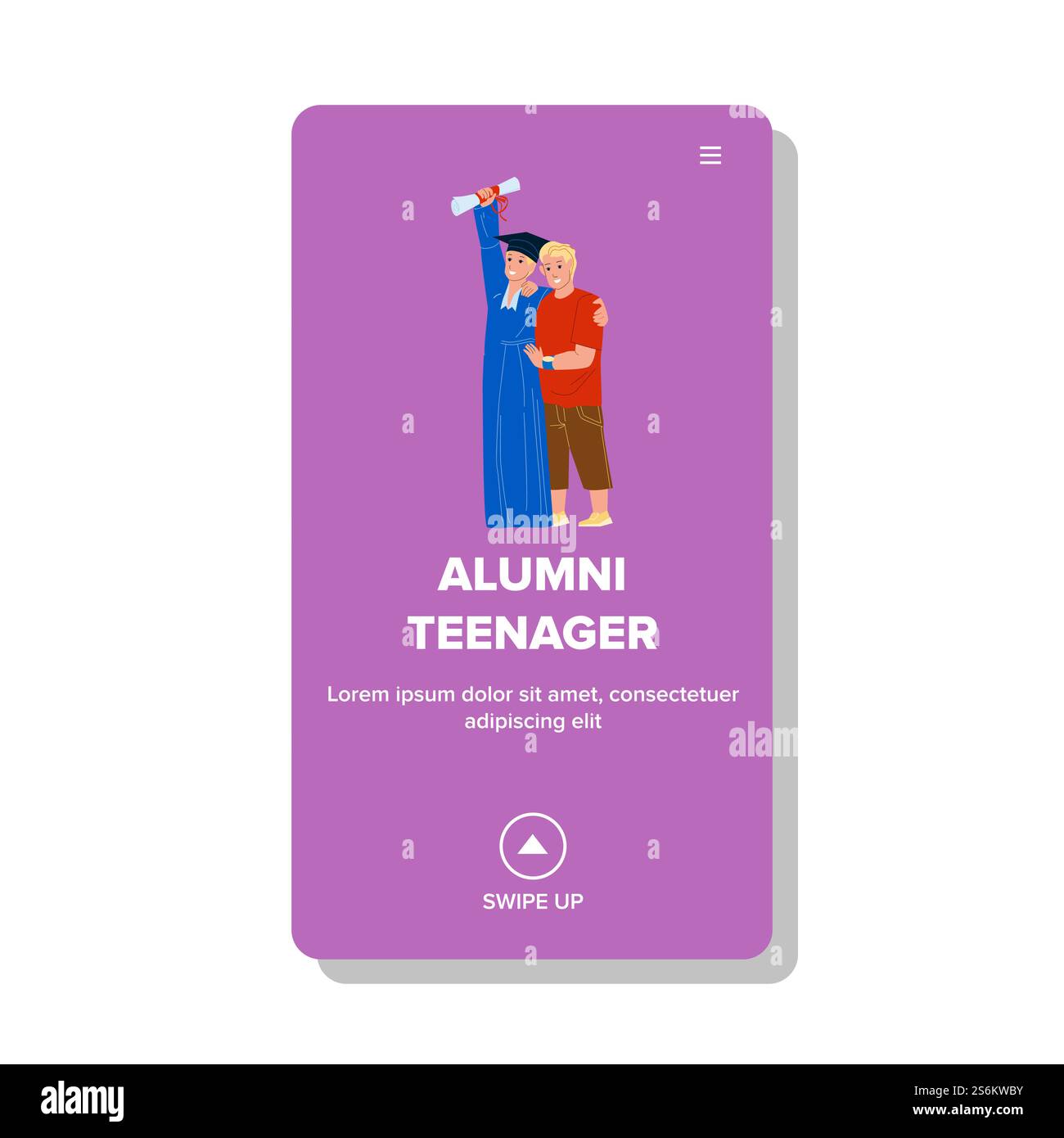 Alumni Teenager Boy Celebrate Graduation Vector. Alumni Teenager ...