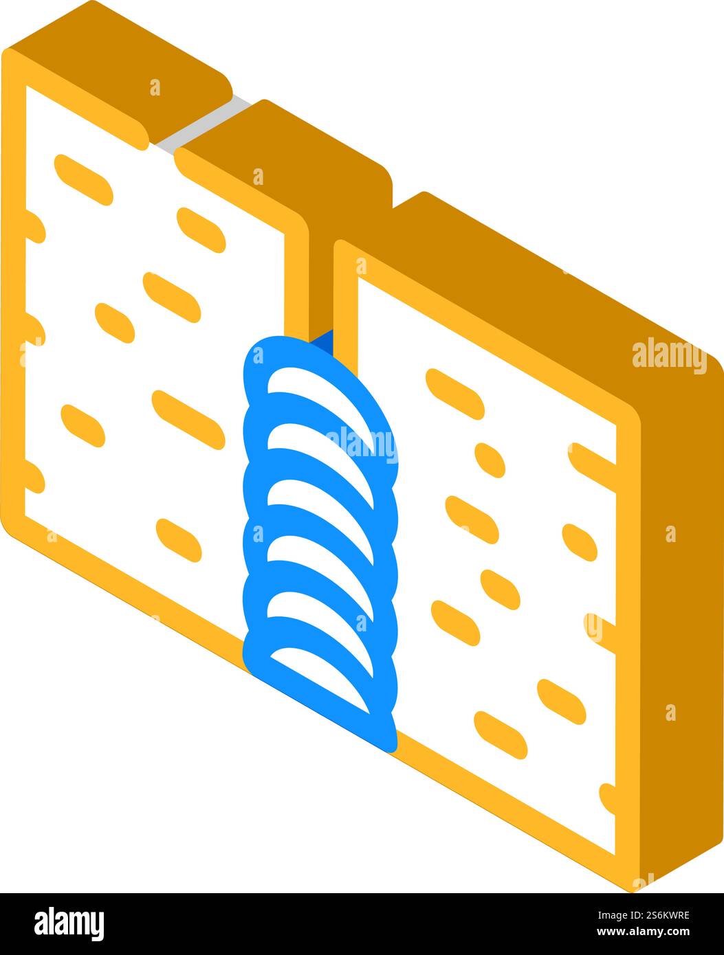 welding seam isometric icon vector. welding seam sign. isolated symbol ...