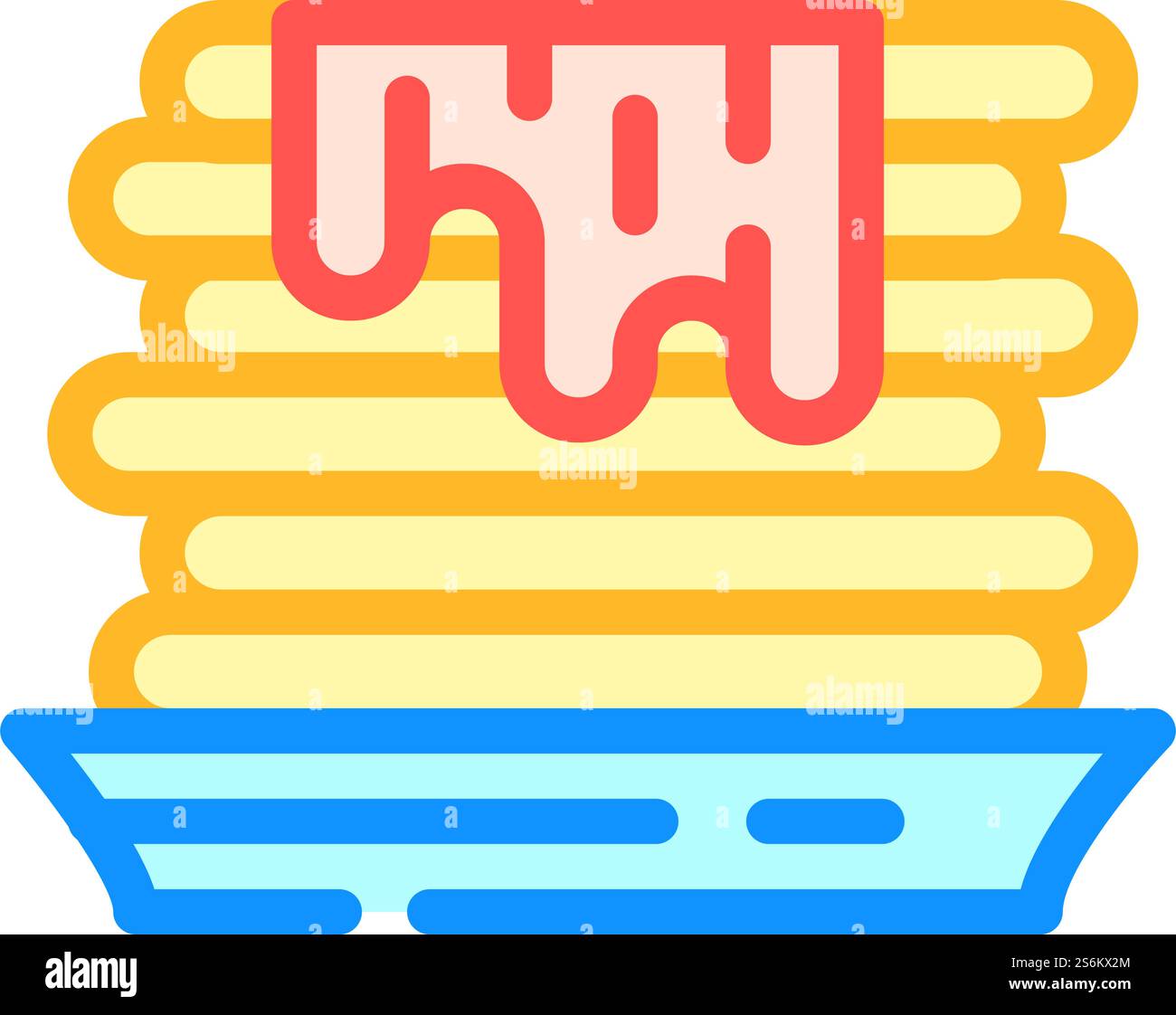 waffles with jam dessert color icon vector. waffles with jam dessert ...