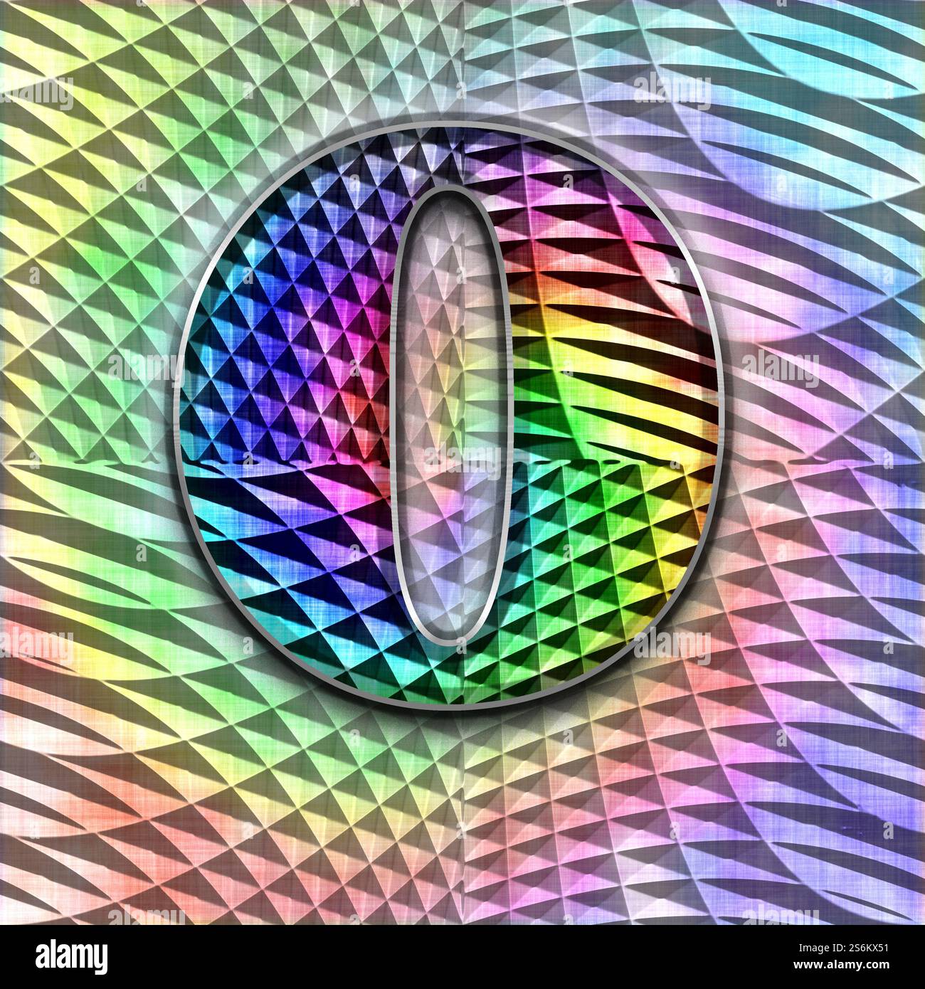 capital letter O with rainbow colors and genuine design "fabric baffled ...
