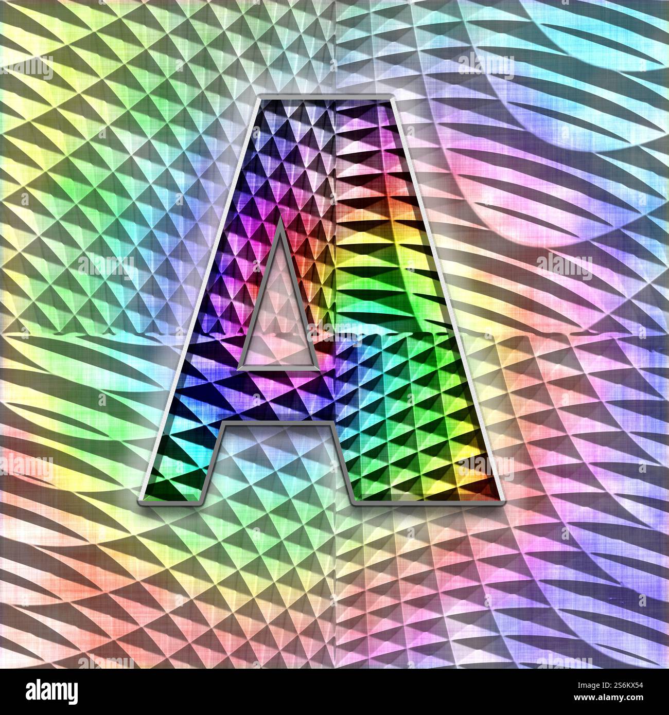 capital letter A with rainbow colors and genuine design "fabric baffled ...