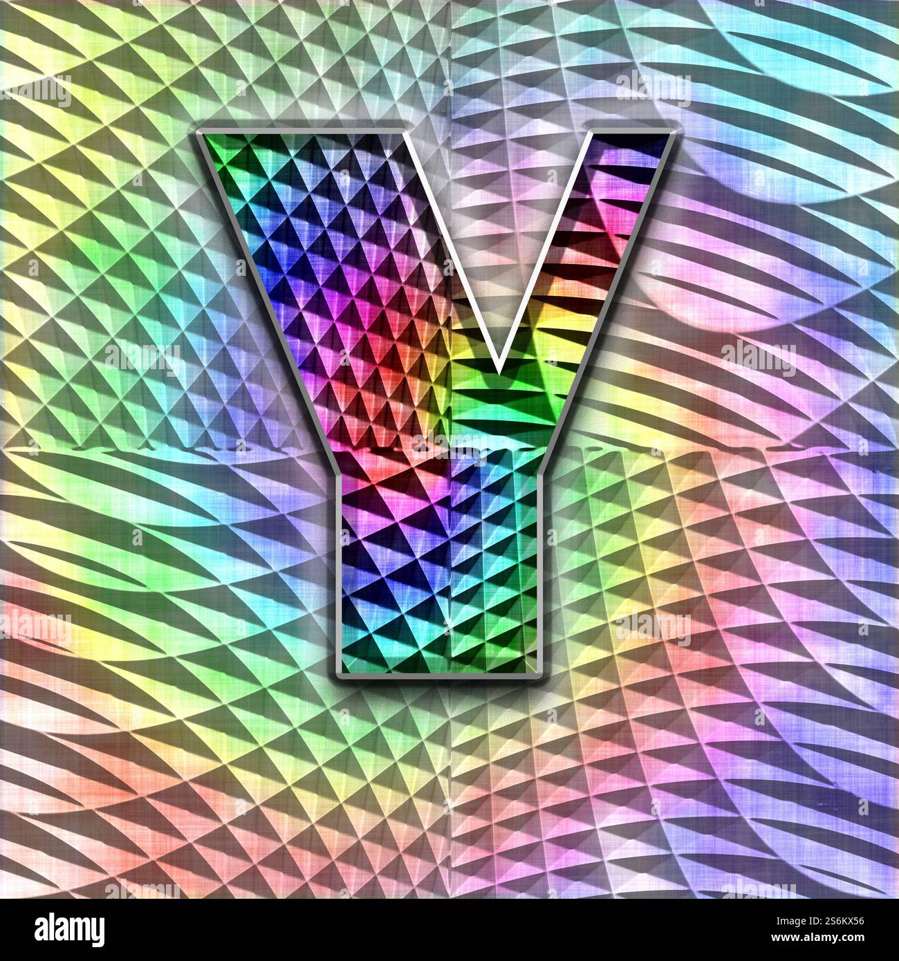 capital letter Y with rainbow colors and genuine design "fabric baffled ...