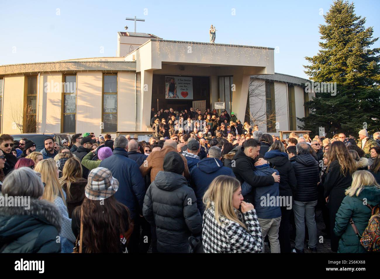 Arese, Milano. 17th Jan, 2025. Funerale di Marco Magagna, ucciso dalla ...