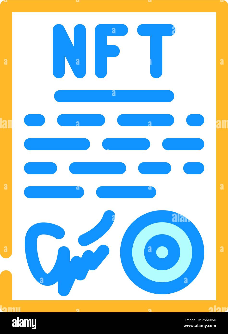 approved virtual nft contract color icon vector. approved virtual nft ...