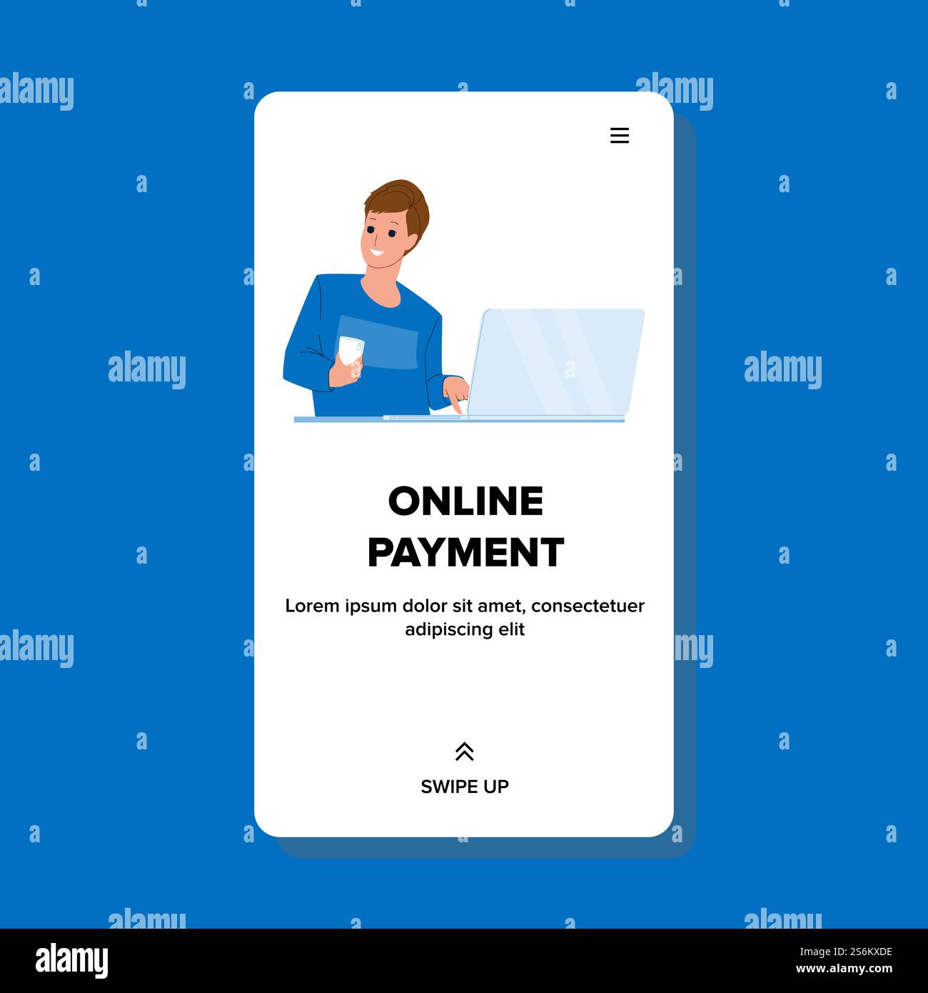 Young man making online payment Stock Vector Images - Alamy