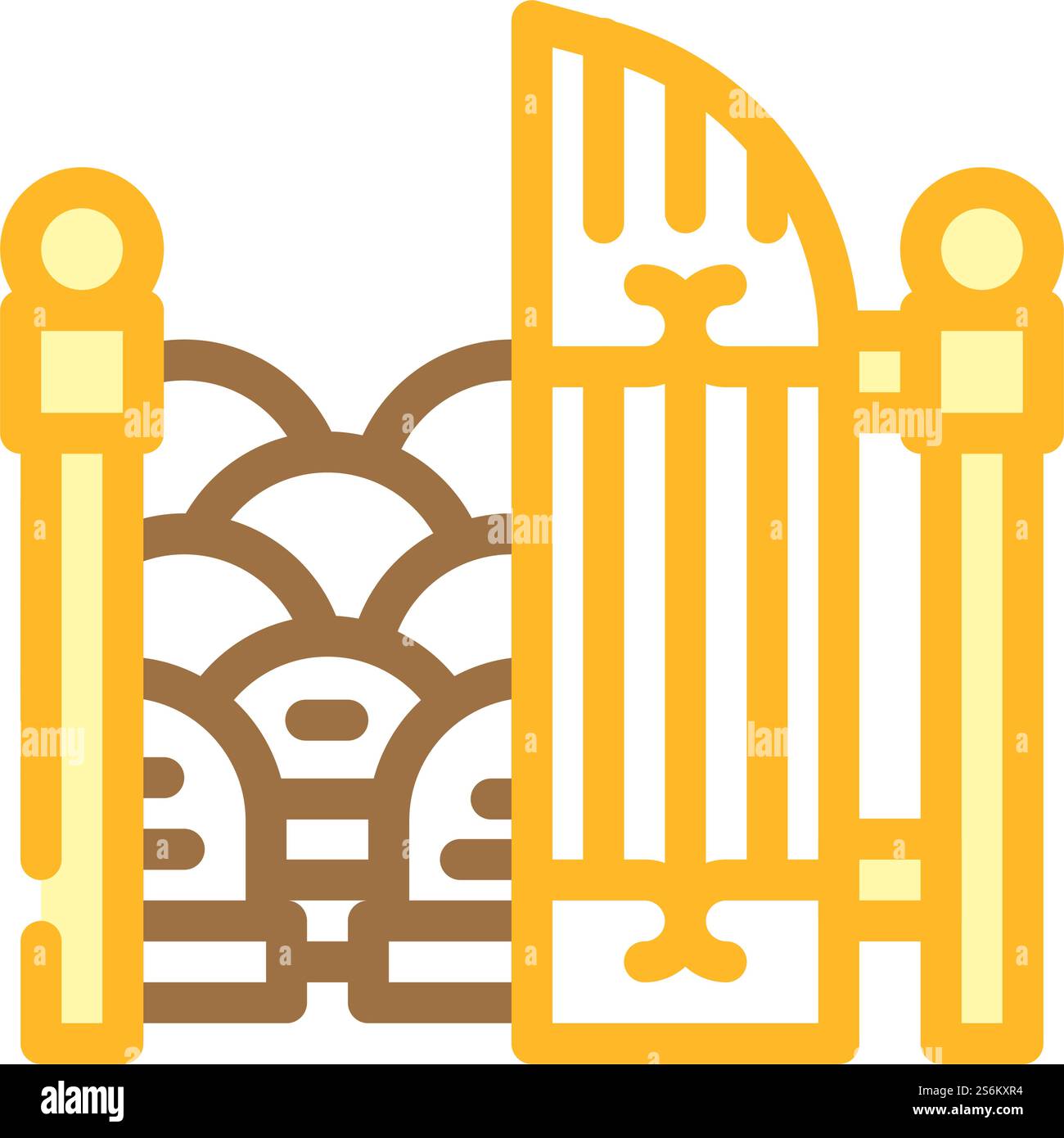 entrance gate to cemetery color icon vector. entrance gate to cemetery ...