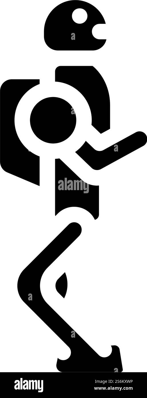 Cyborg Robot Technology Glyph Icon Vector Cyborg Robot Technology Sign