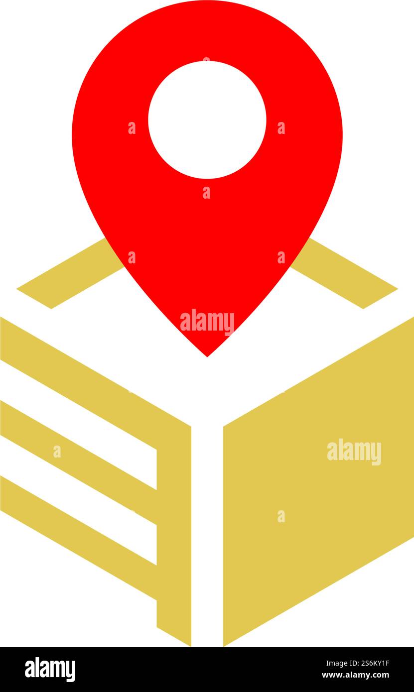 Pin box location logo vector flat design Stock Vector Image & Art - Alamy