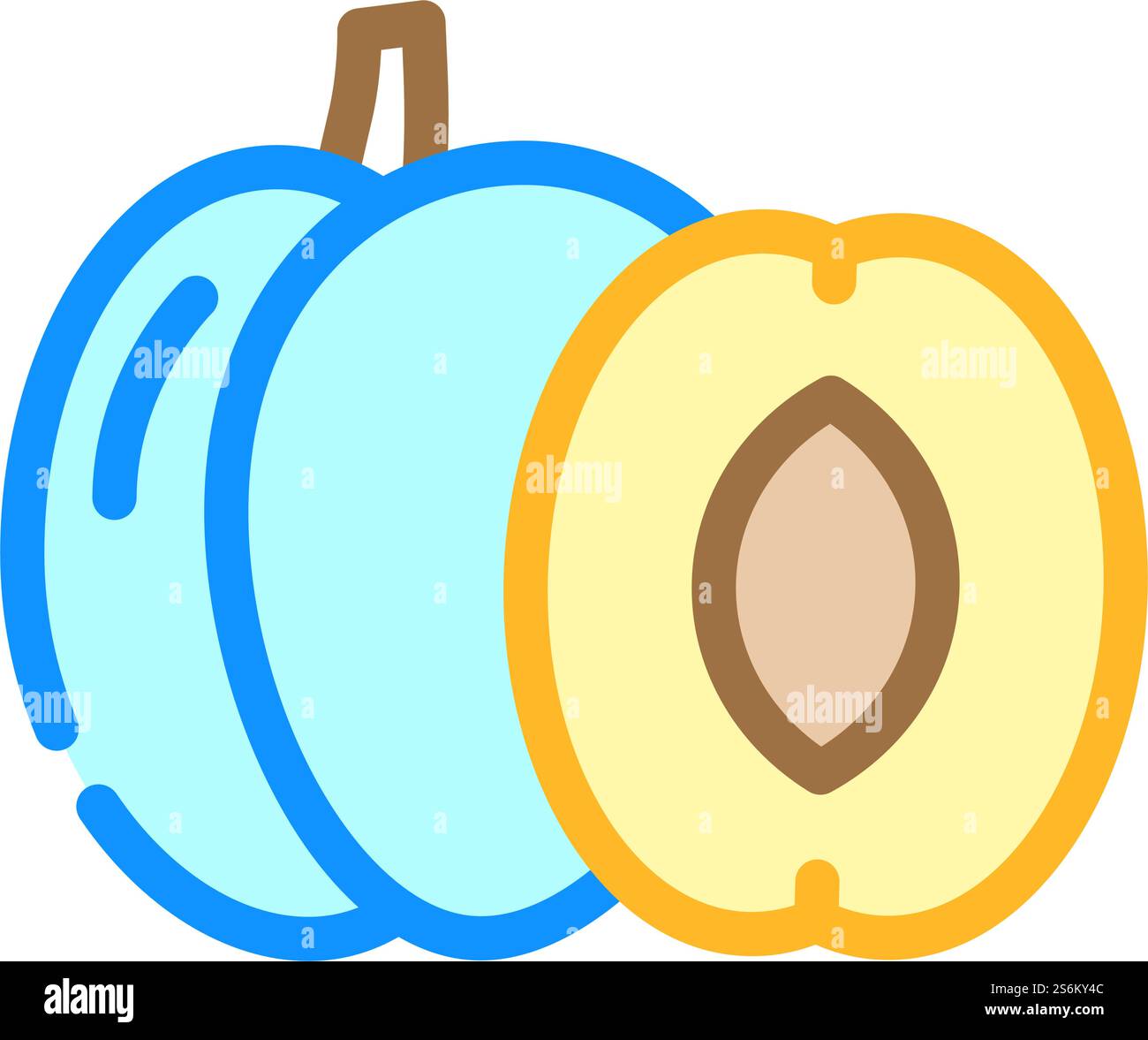 plum fruit color icon vector. plum fruit sign. isolated symbol ...