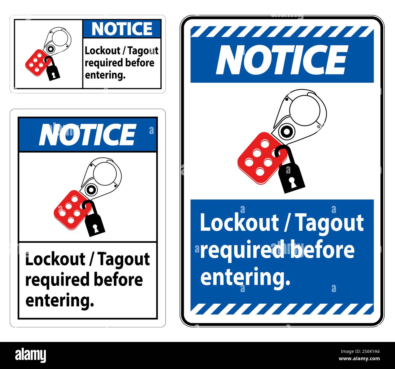 Notice Sign Lockout ,Tagout Required Before Entering Stock Vector Image ...