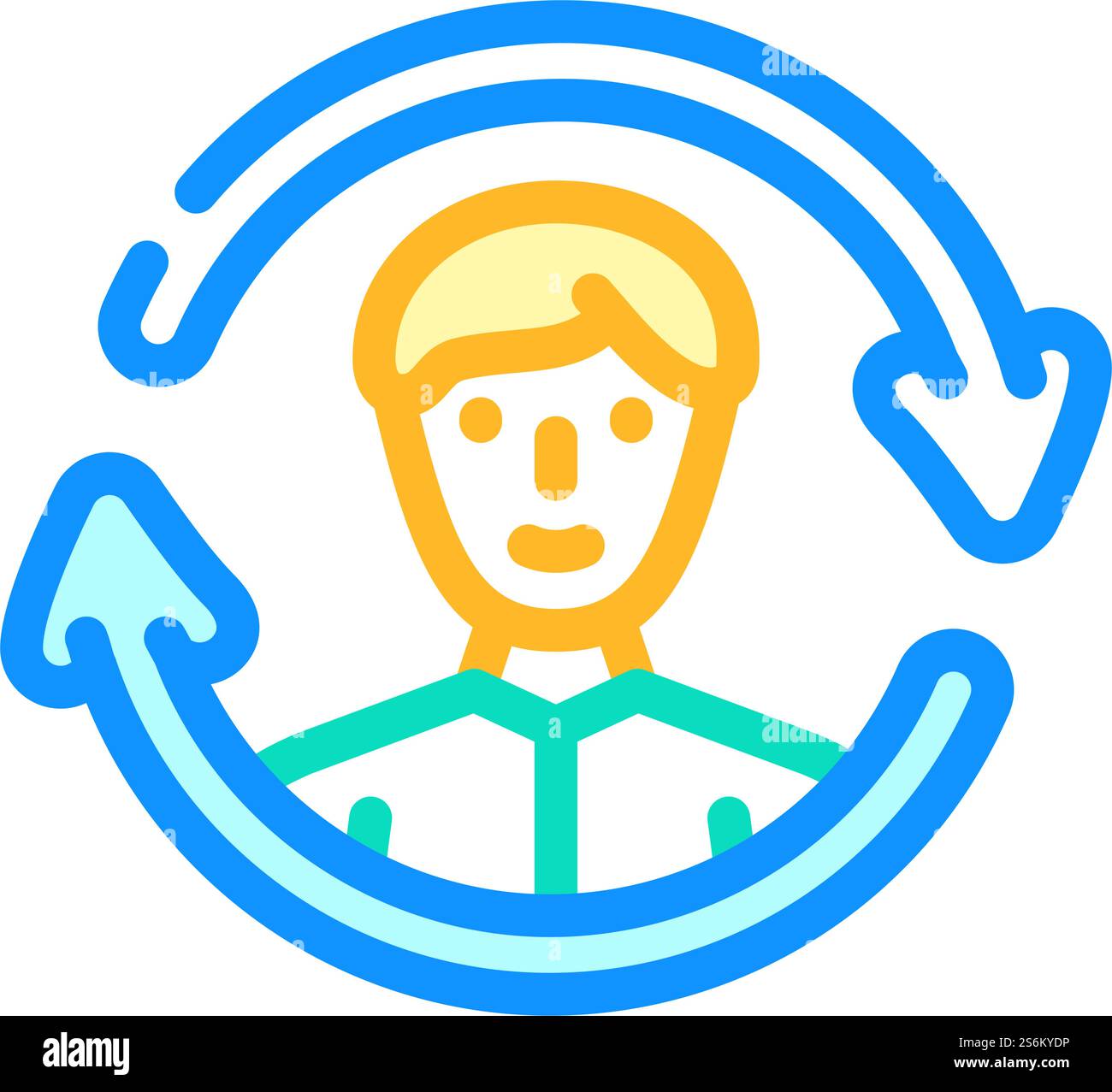 updating employee color icon vector. updating employee sign. isolated ...