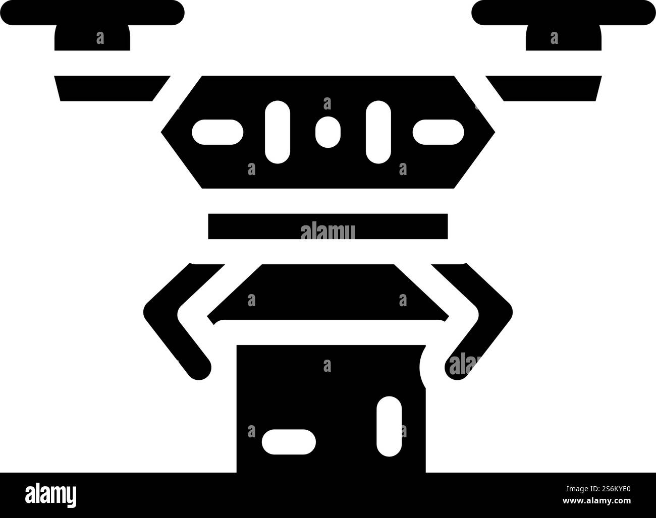 drone delivery robot glyph icon vector. drone delivery robot sign ...