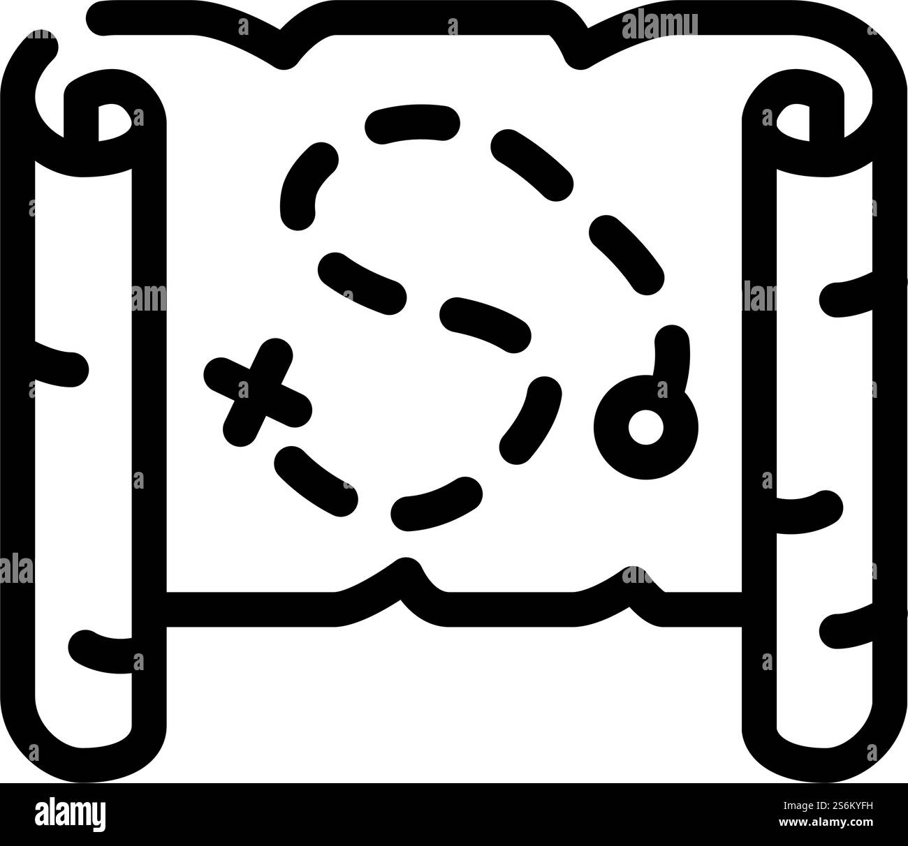 map treasure line icon vector. map treasure sign. isolated contour ...