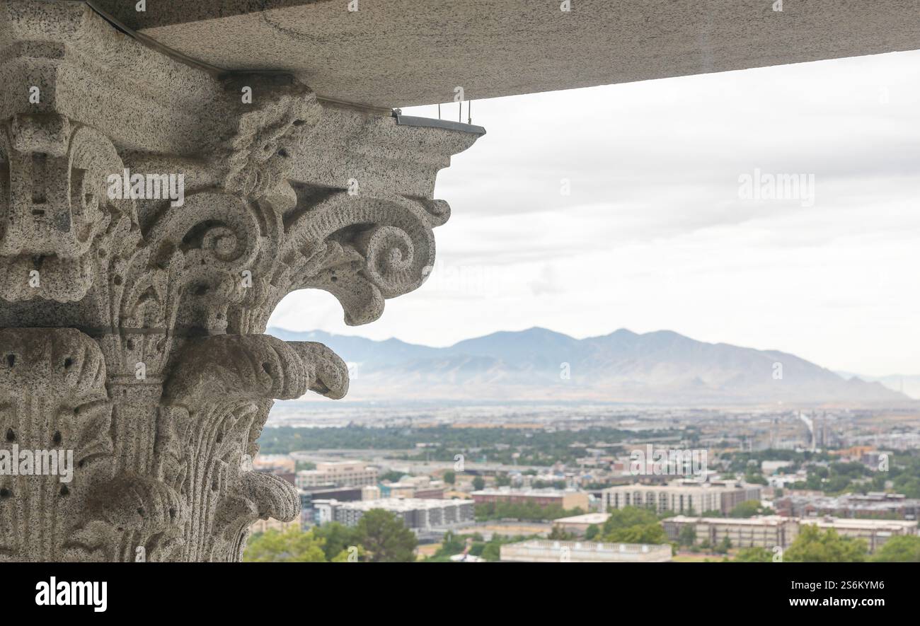 View of the exterior and interior of the Utah State Capitol Building ...