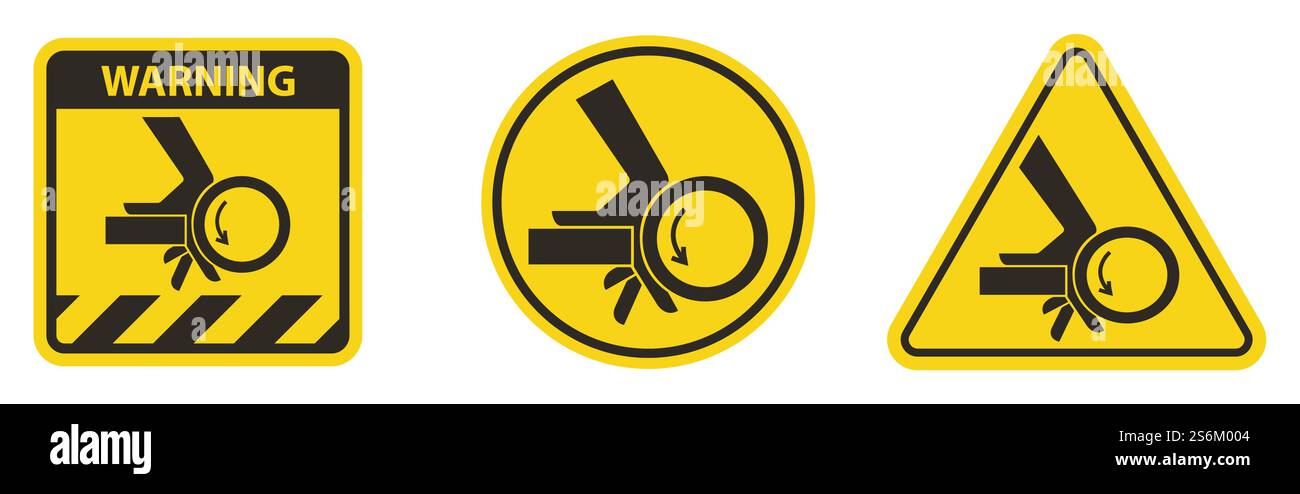 Hand Crush Roller Pinch Point Symbol Sign Stock Vector Image & Art - Alamy
