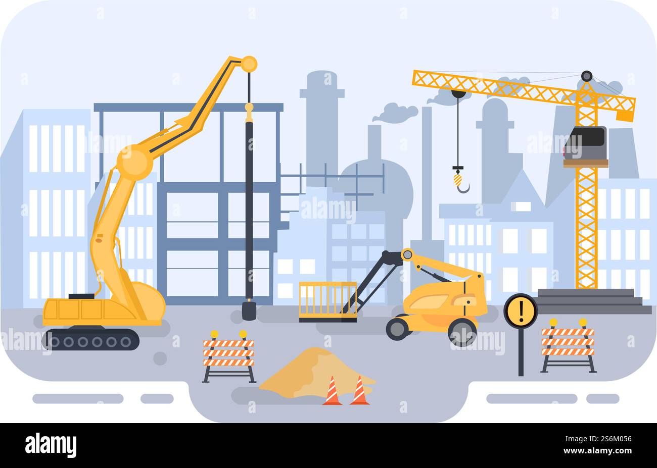 Construction of Building Vector illustration. Architecture Makes ...