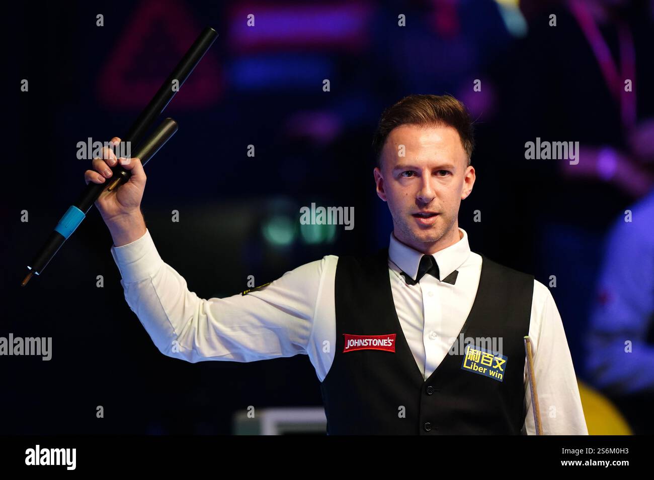 Judd Trump celebrates victory following the quarter-final match against ...
