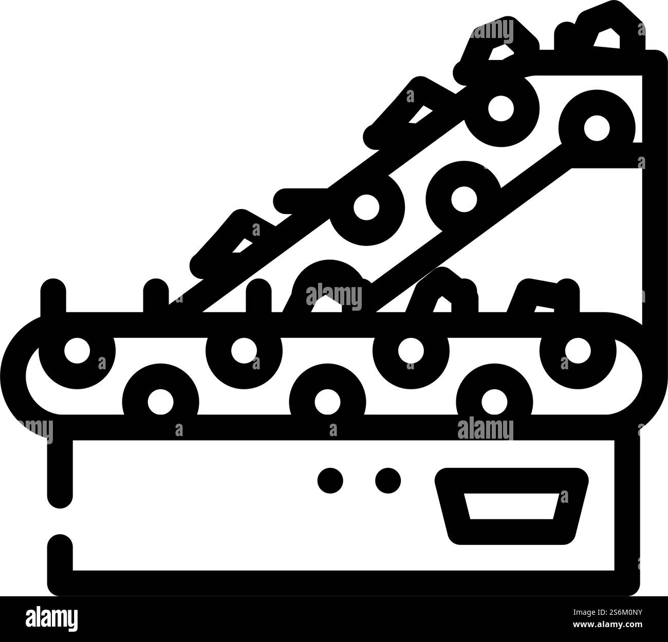 sorting belt conveyor line icon vector. sorting belt conveyor sign ...