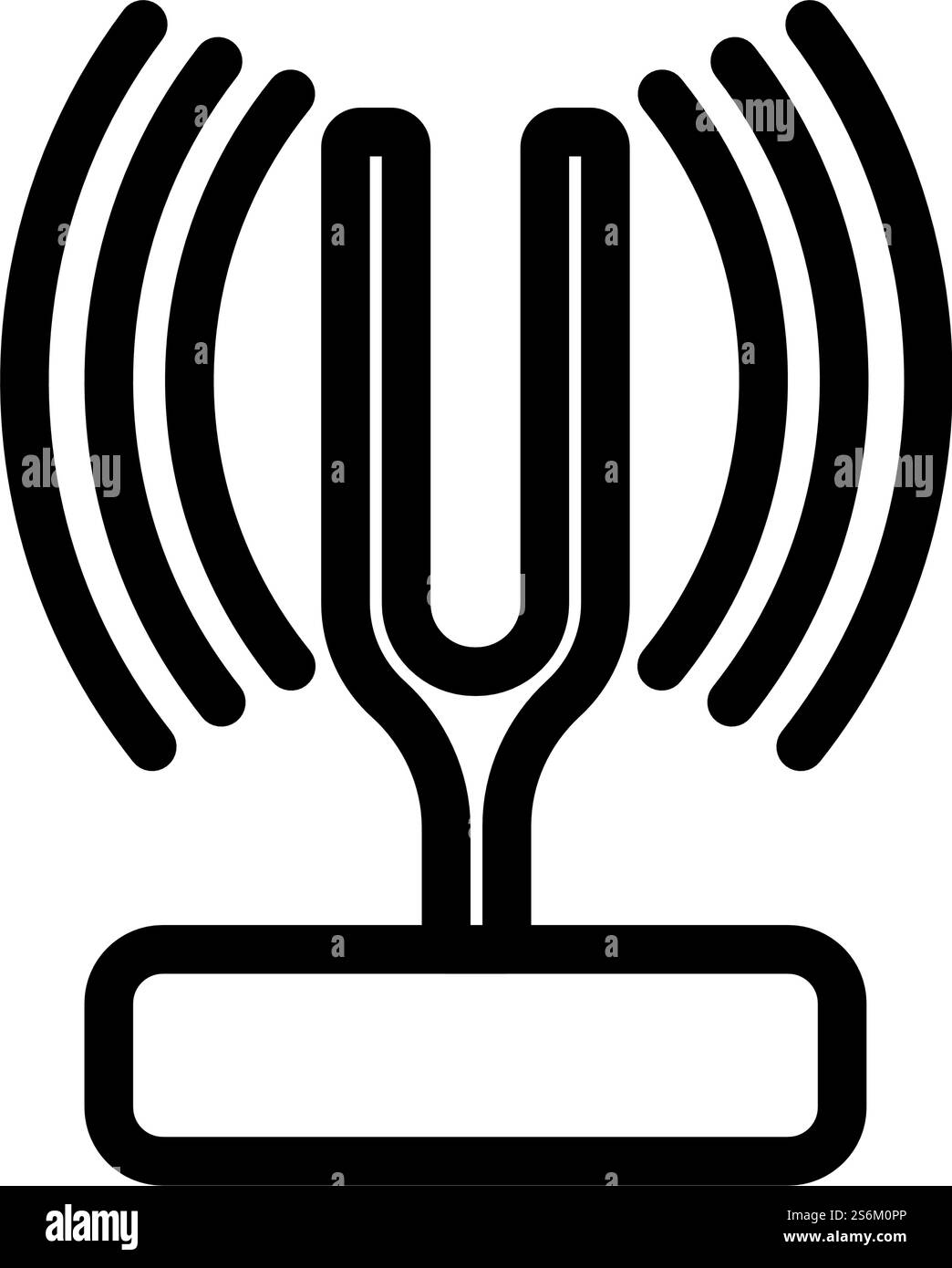 Tuning Fork Icon. Bold outline design with editable stroke width ...