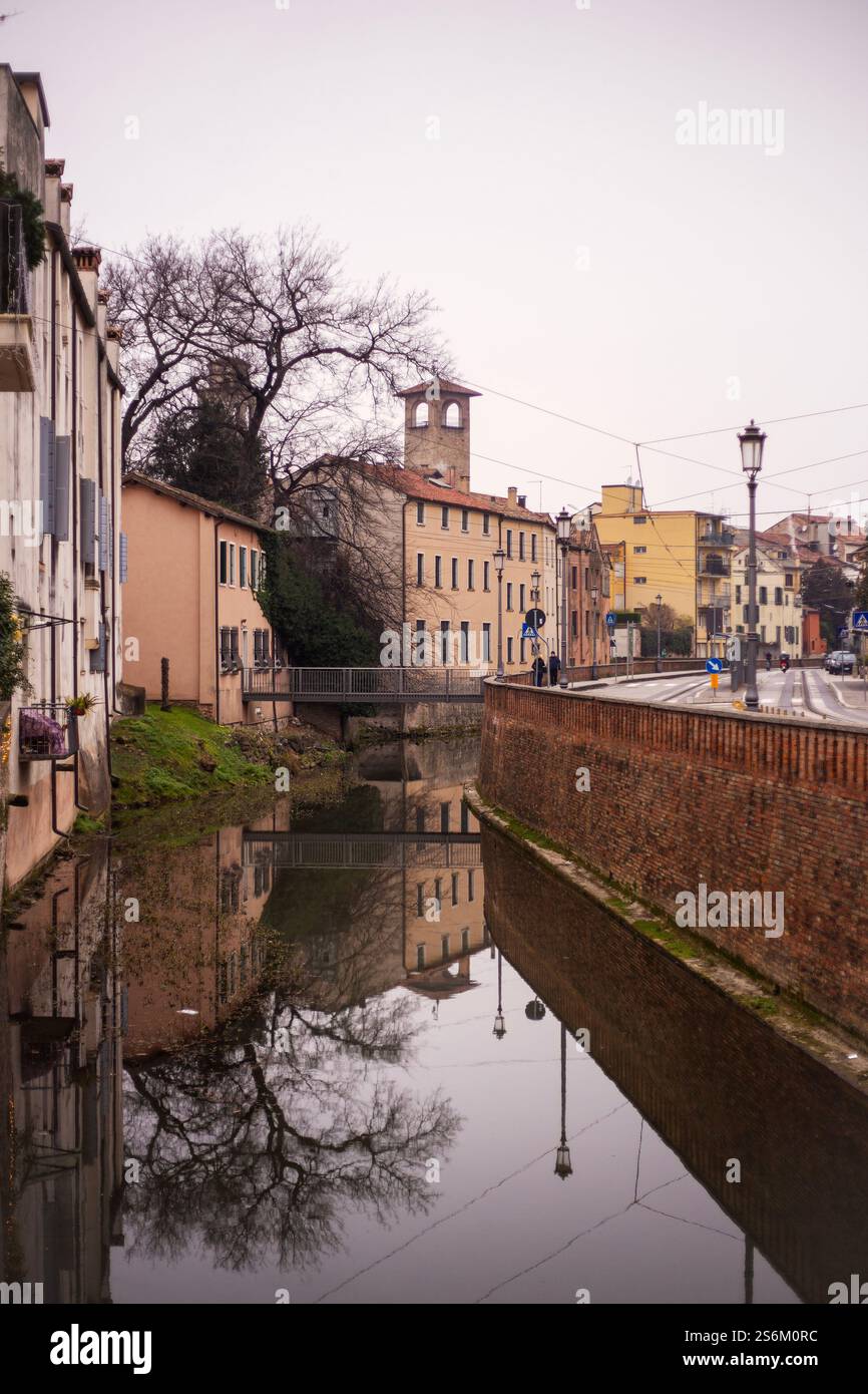 Old city stream in italy with traditional buildings Stock Photo - Alamy