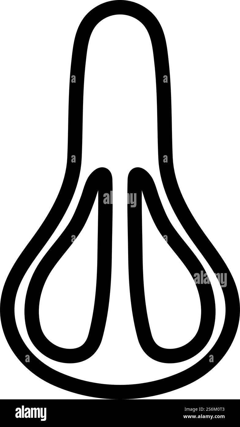 Bike Seat Icon Top View. Bold outline design with editable stroke width ...