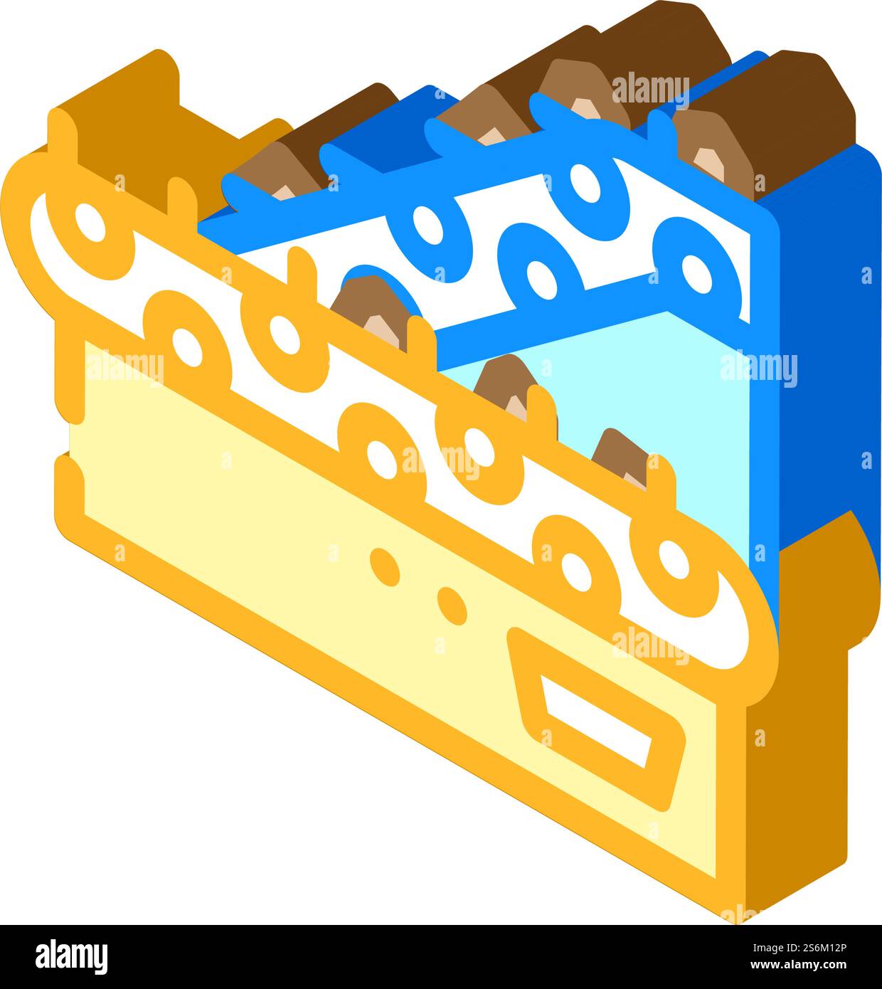 sorting belt conveyor isometric icon vector. sorting belt conveyor sign ...
