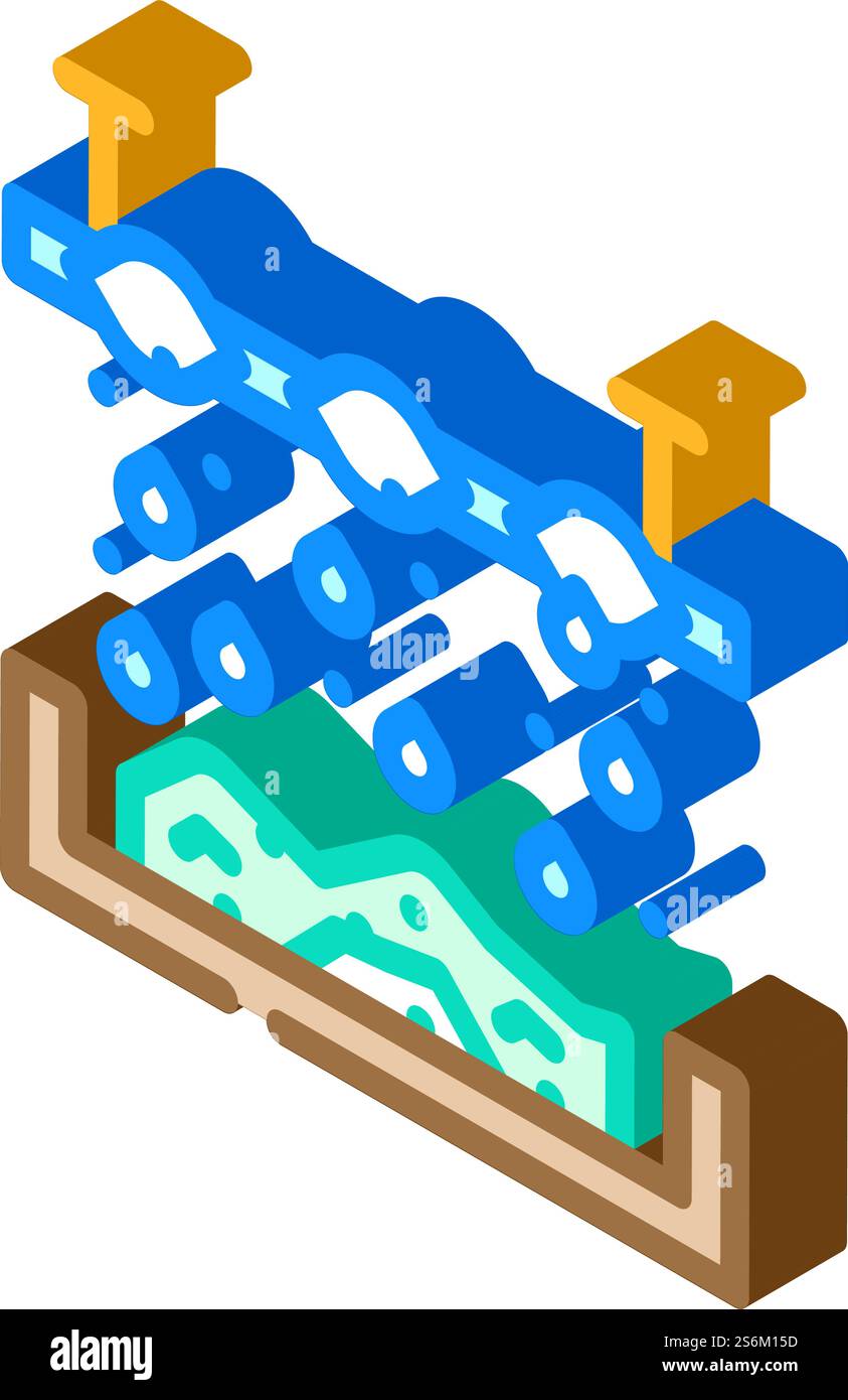 chemical treatment solid waste isometric icon vector. chemical ...