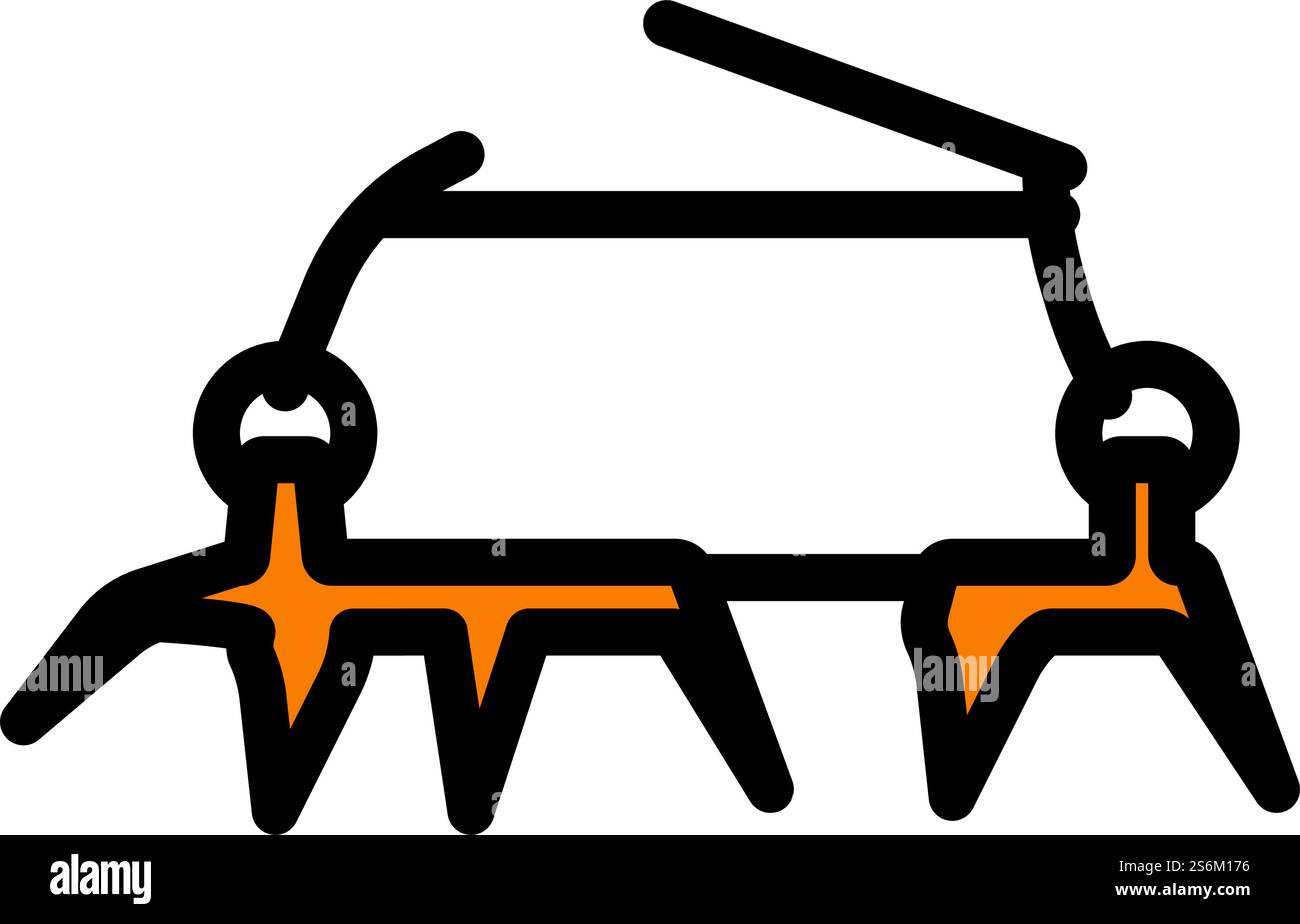 Alpinist Crampon Icon. Editable Bold Outline With Color Fill Design ...