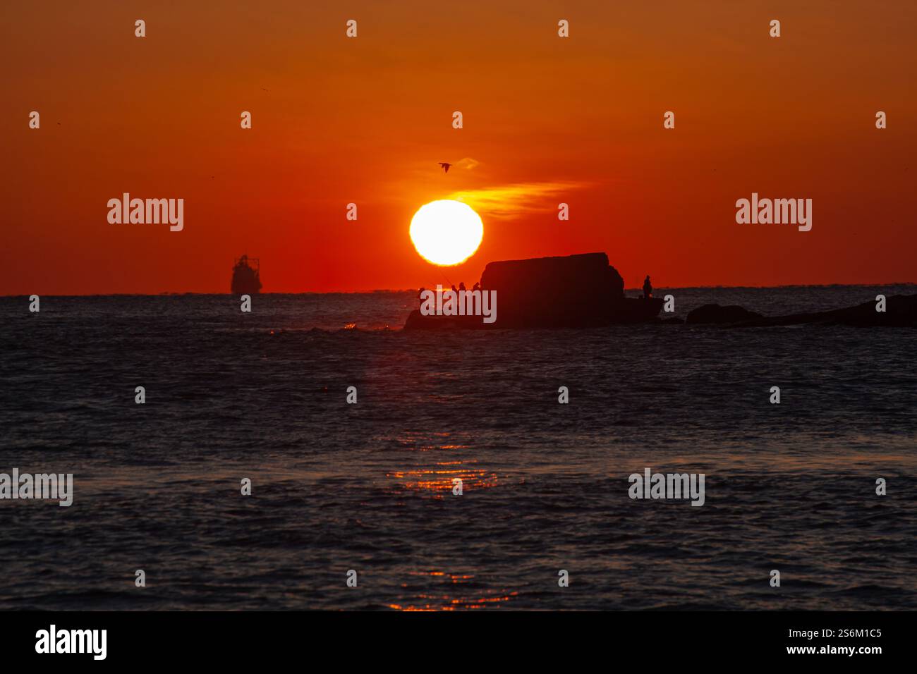 Fishermen on a small island, the burning sun and beautiful scenery made ...