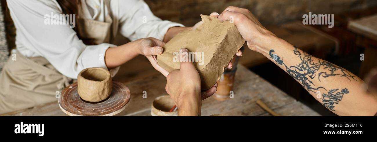 A couple shapes clay together in a pottery class, deepening their bond ...