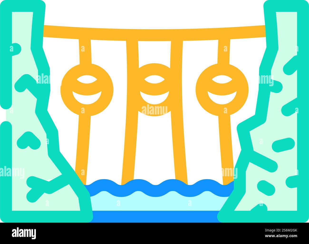 hydraulic dam color icon vector. hydraulic dam sign. isolated symbol ...