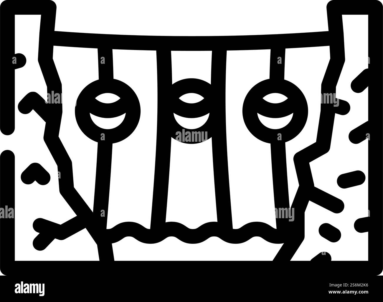 hydraulic dam line icon vector. hydraulic dam sign. isolated contour ...