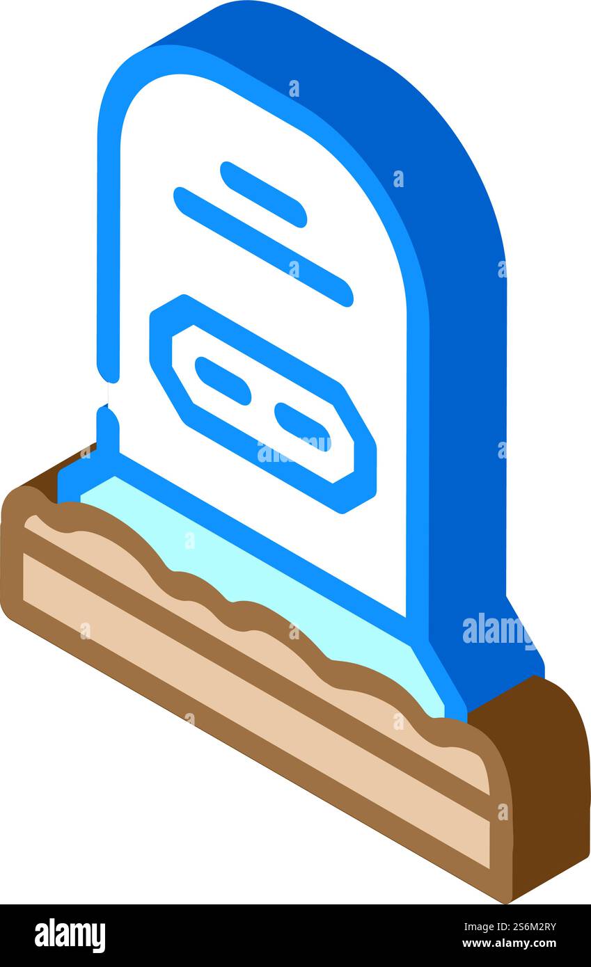 headstone on grave isometric icon vector. headstone on grave sign ...