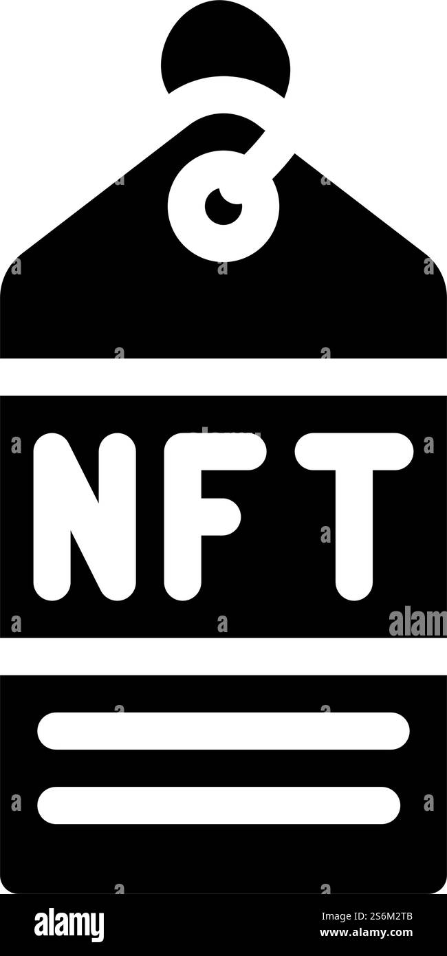 nft label glyph icon vector. nft label sign. isolated contour symbol ...