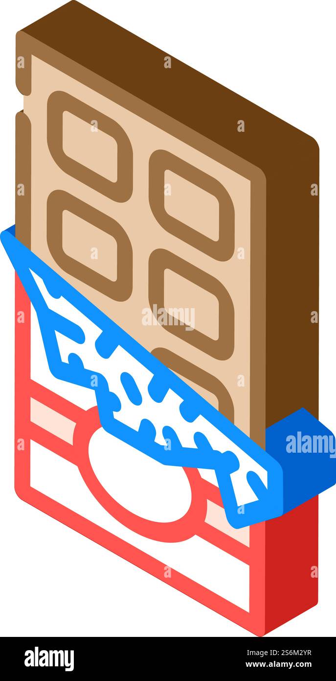 chocolate bar dessert isometric icon vector. chocolate bar dessert sign ...