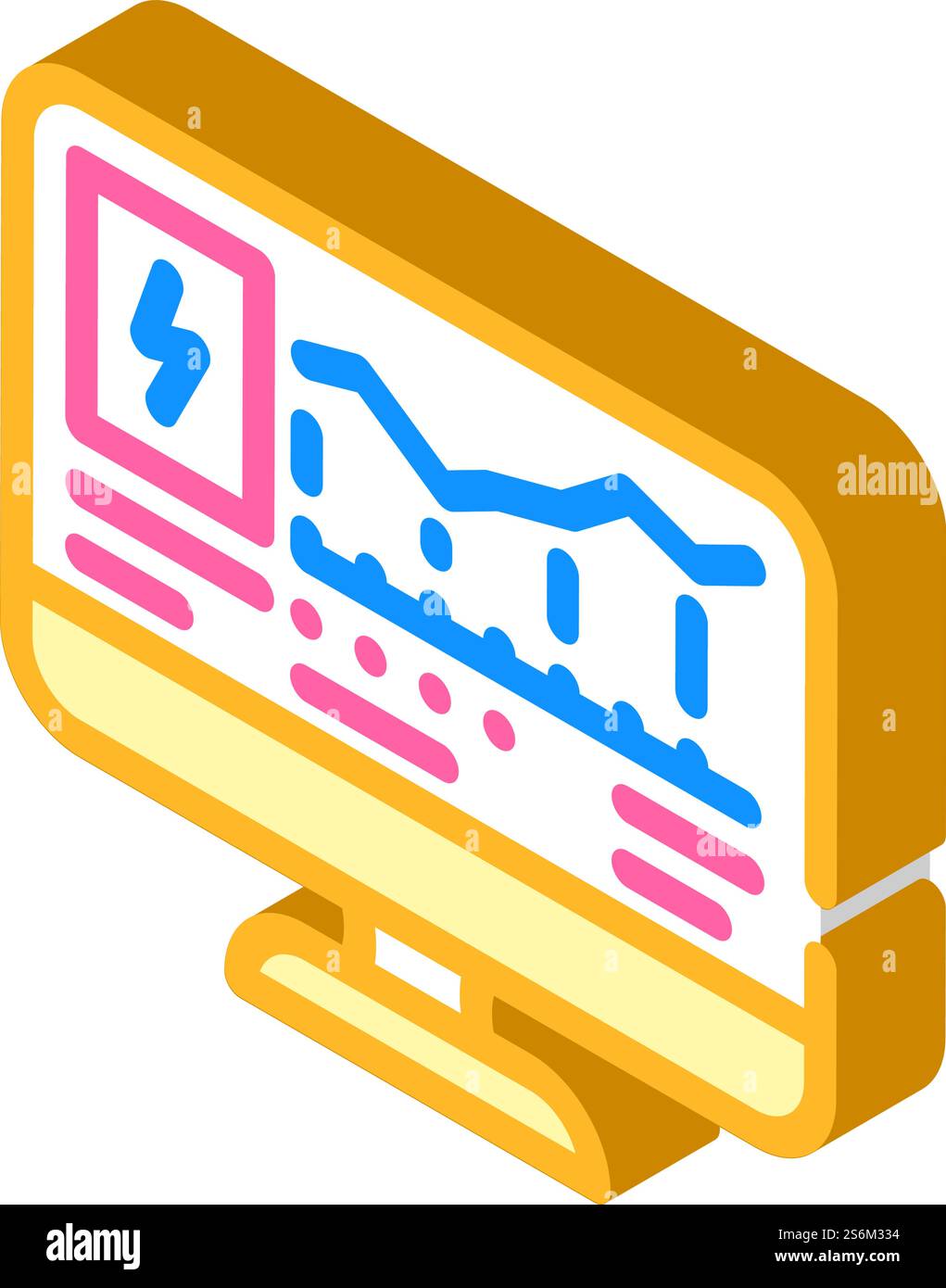computer control of electricity consumption isometric icon vector ...