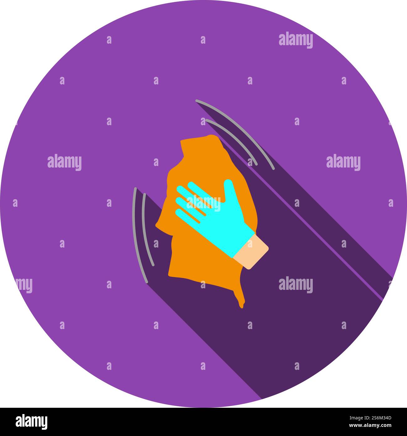 Wet Cleaning Icon. Flat Circle Stencil Design With Long Shadow. Vector ...