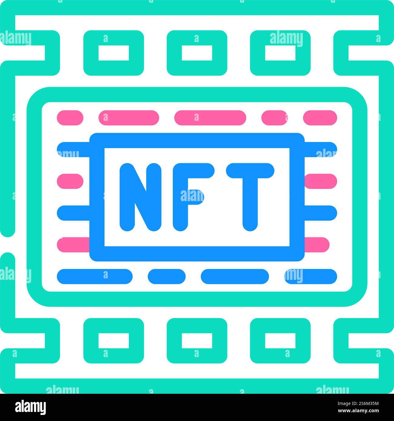 nft movies color icon vector. nft movies sign. isolated symbol ...