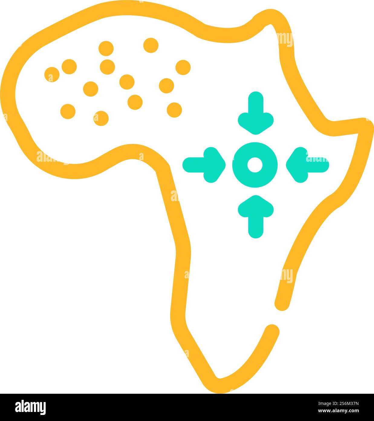 africa continent color icon vector. africa continent sign. isolated ...