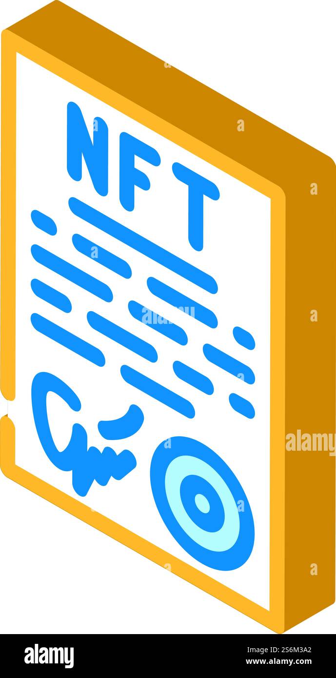 approved virtual nft contract isometric icon vector. approved virtual ...