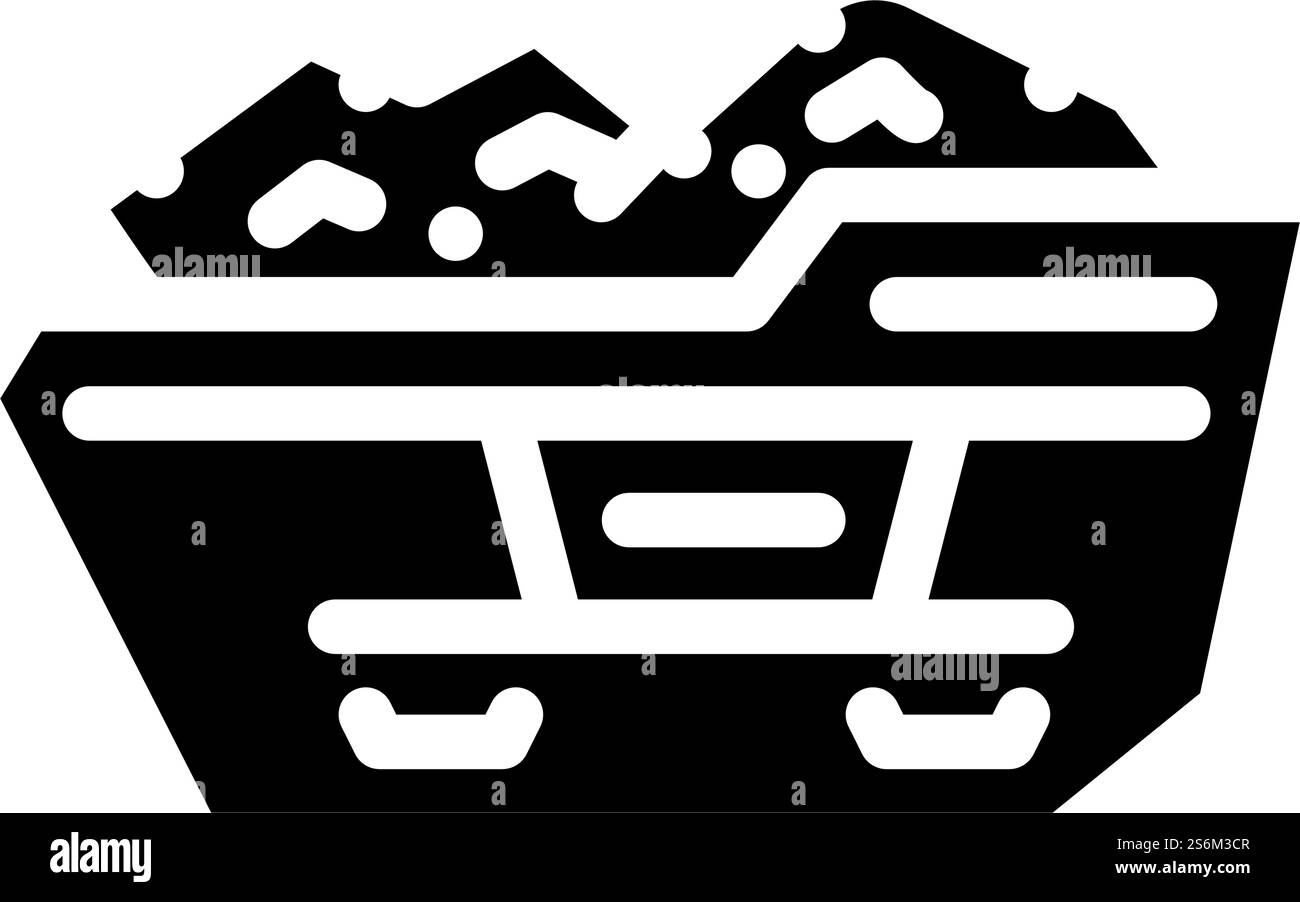 construction waste container glyph icon vector. construction waste ...