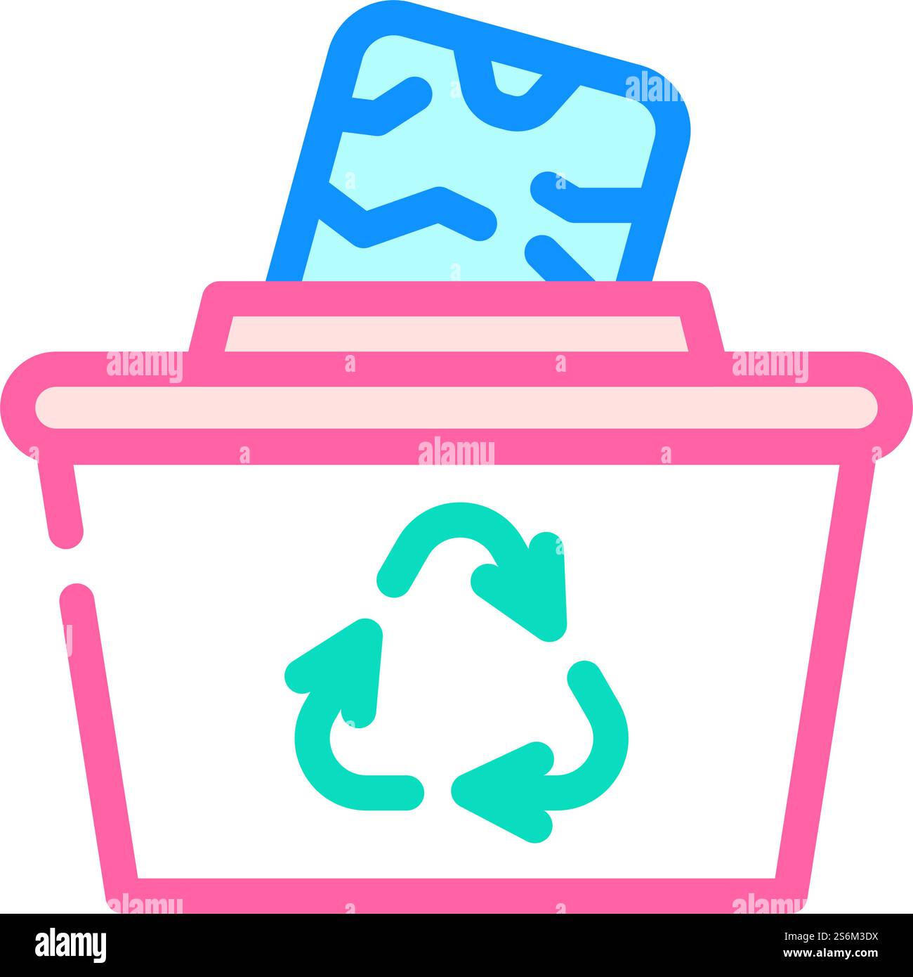 reuse solid waste color icon vector. reuse solid waste sign. isolated ...