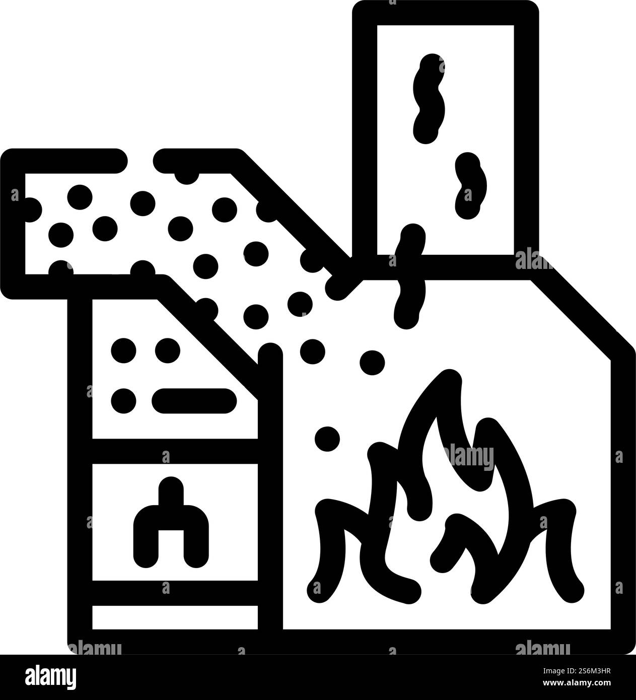 burning waste line icon vector. burning waste sign. isolated contour ...