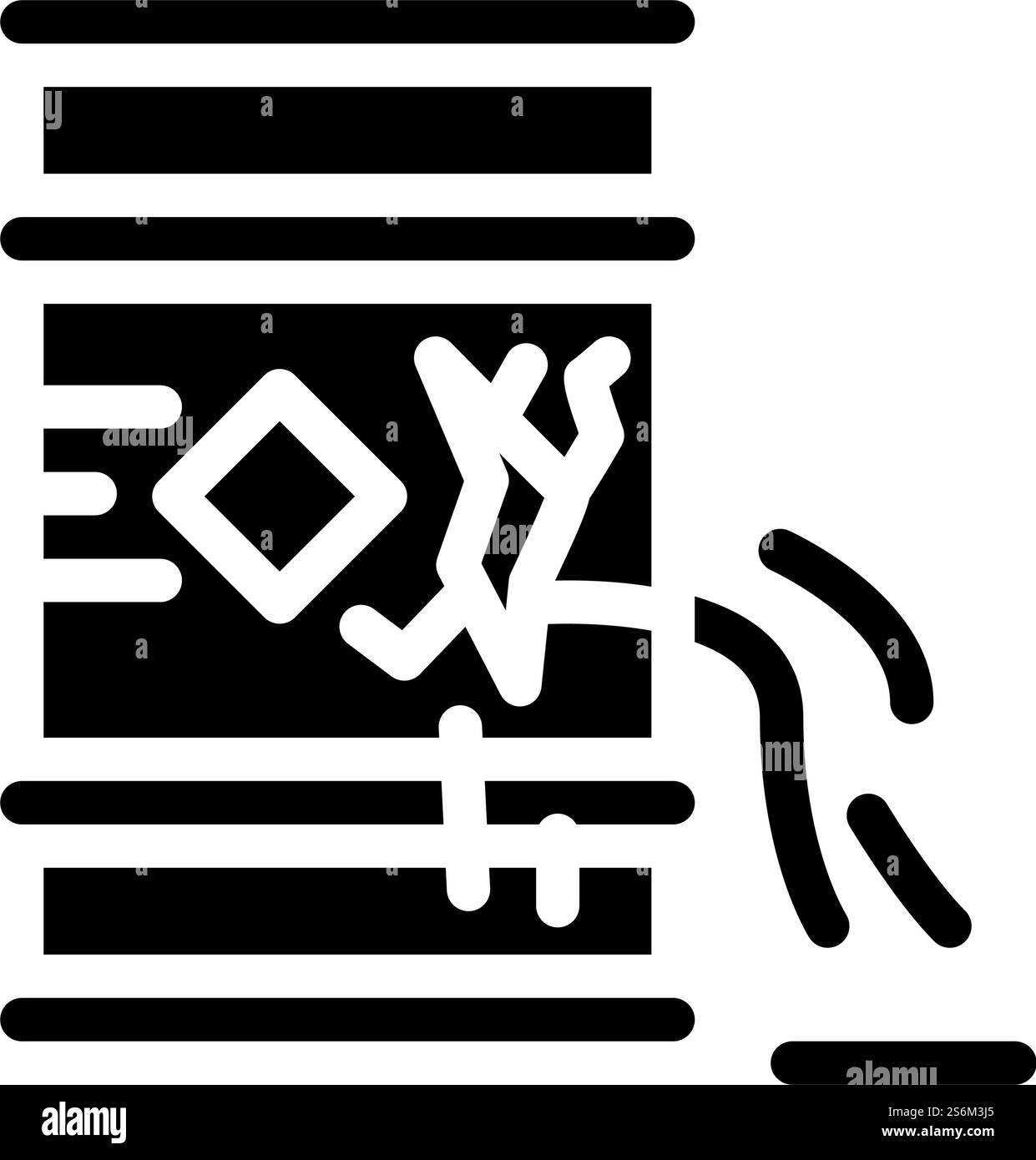waste leakage from barrel glyph icon vector. waste leakage from barrel ...
