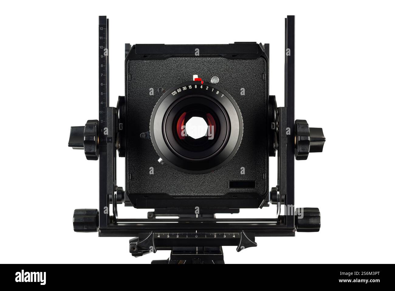Large format film camera front view, isolated on white background Stock ...