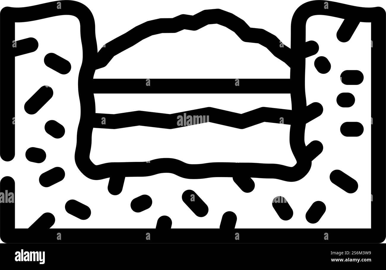 burial solid waste line icon vector. burial solid waste sign. isolated ...